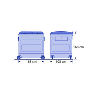 1600 liter bedrijfsafval rolcontainer huren | Stadskanaal Recycling